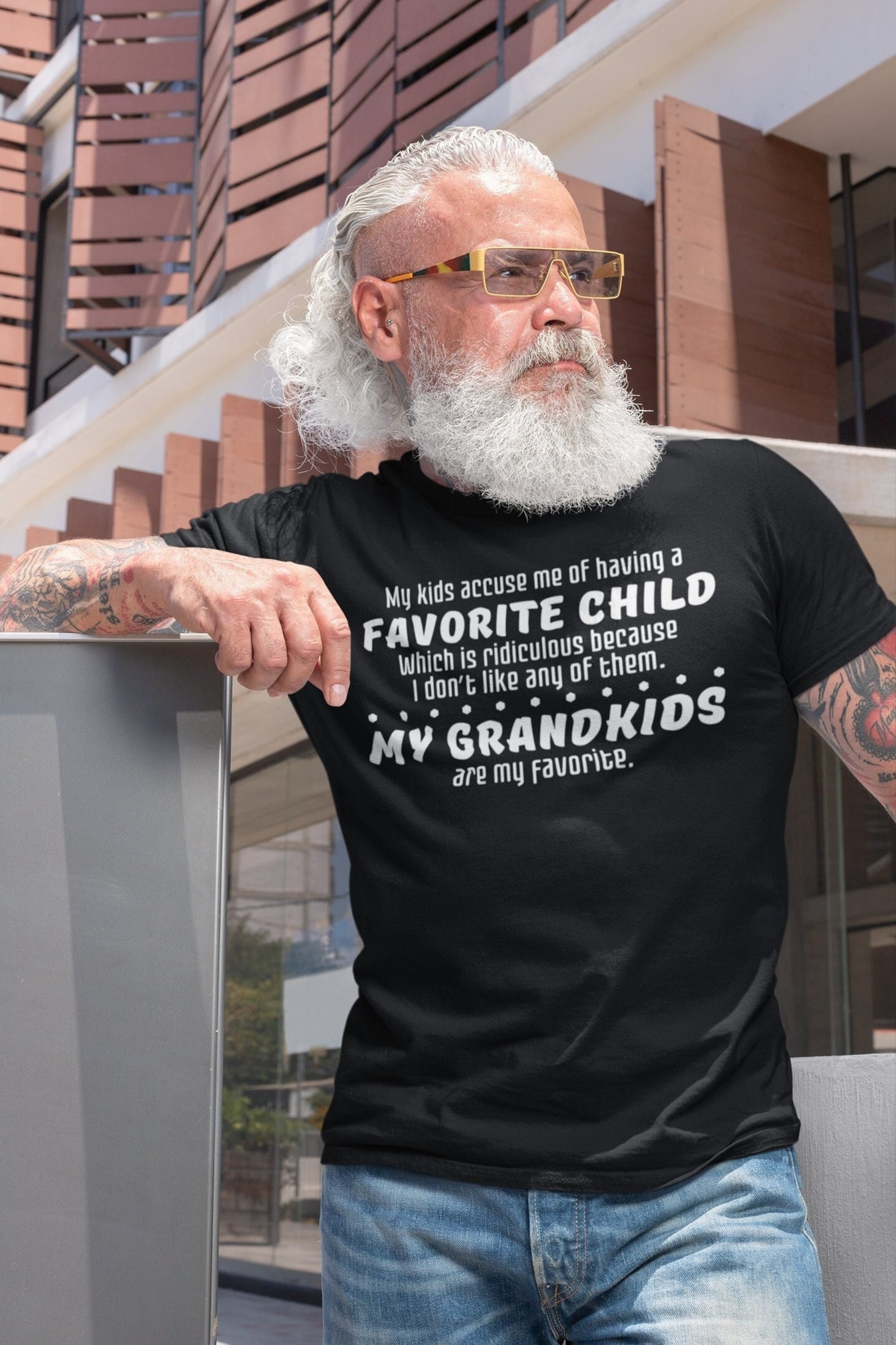 My Grandkids Are My Favorite, Funny Grandpa Shirt, Grandfather Shirt ...