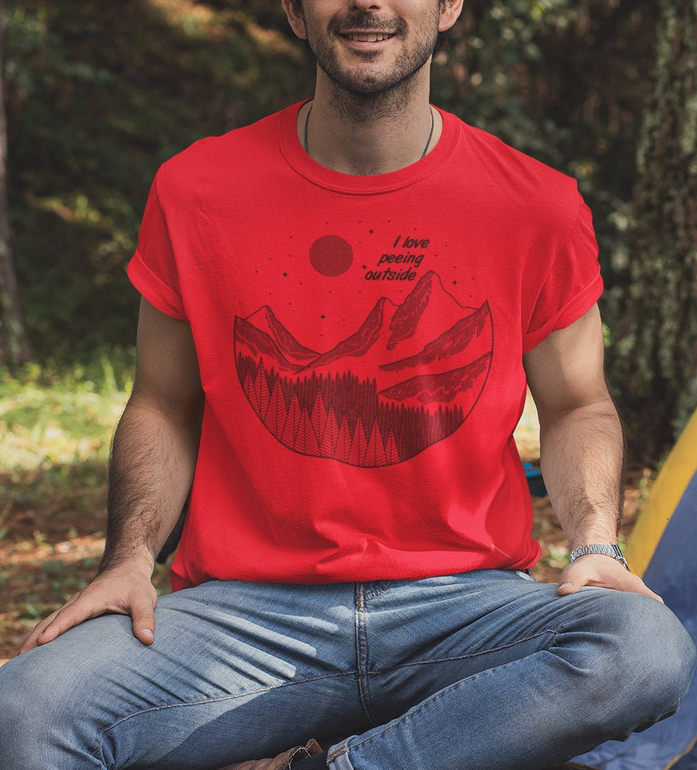 Mens I Love Peeing Outside T Shirt Funny Sarcastic Camping Hiking Humor ...