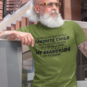 My Grandkids Are My Favorite, Funny Grandpa Shirt, Grandfather Shirt ...