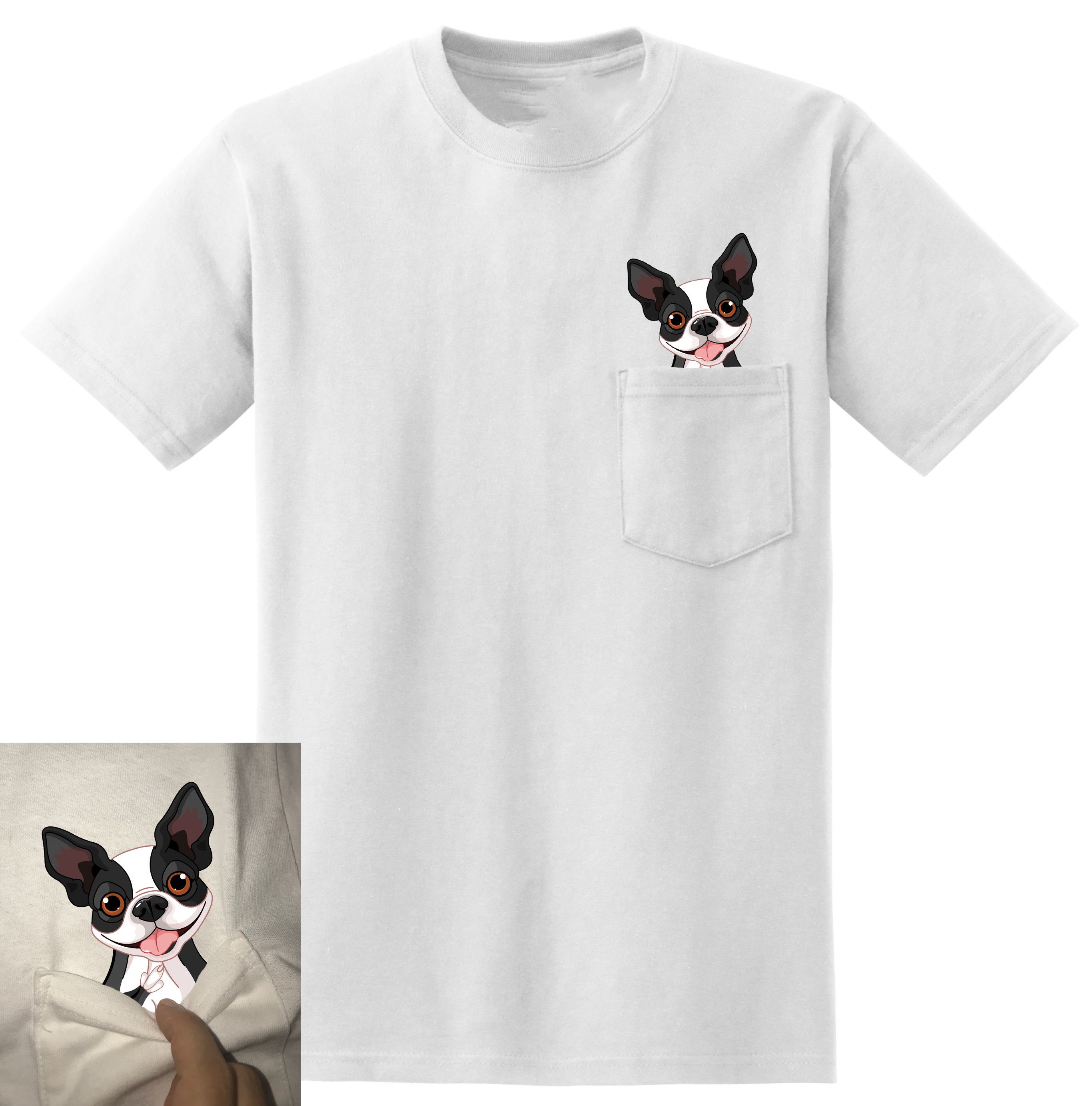 Boston Terrier Middle Finger Pocket T-shirt - Funny Dog Tee - Etsy