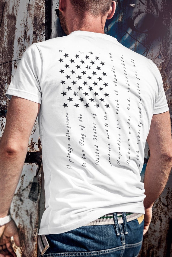 USA Flag Shirt With Pledge of Allegiance American Flag - Etsy