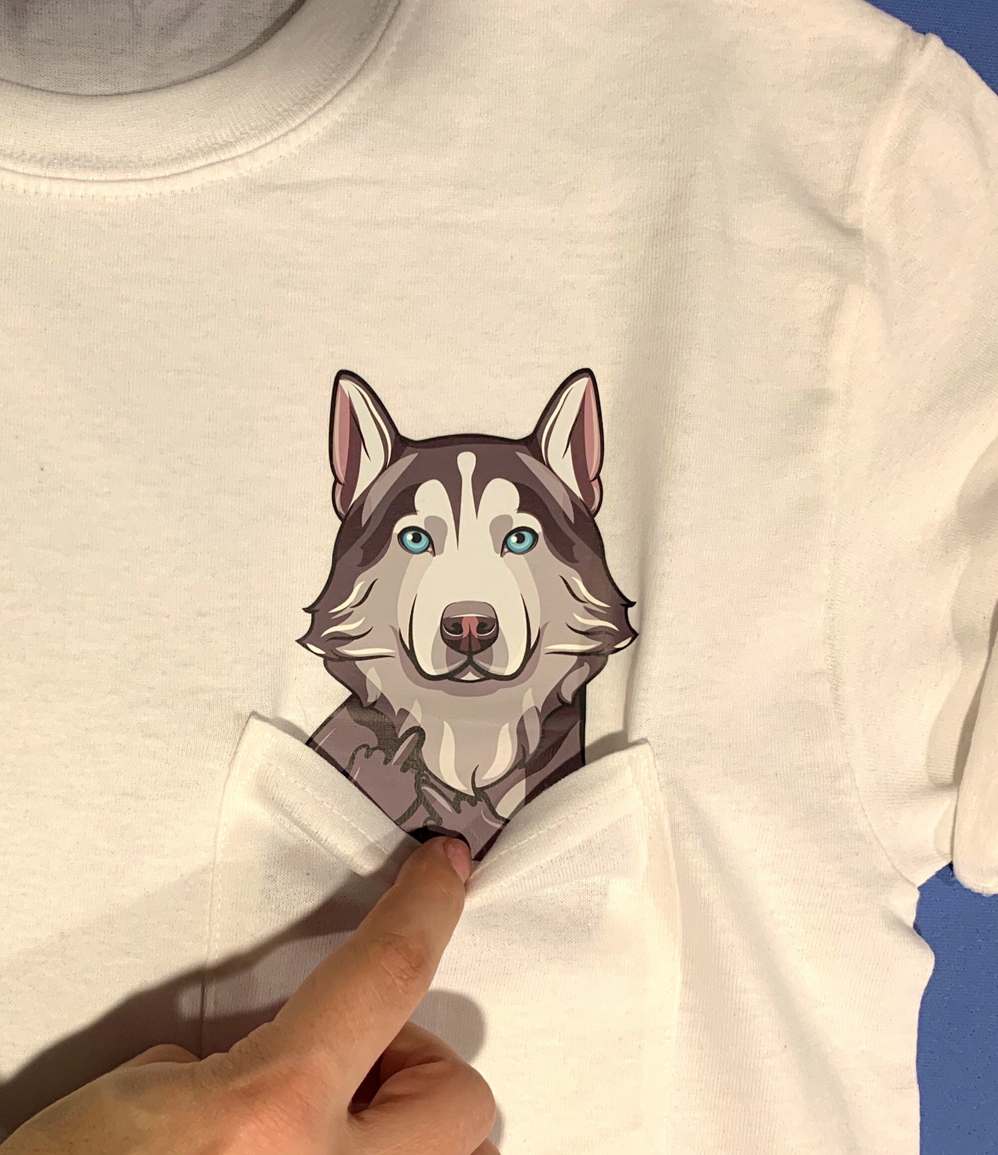 Funny Husky Middle Finger Pocket T-shirt, Dog Lover Gift - Etsy