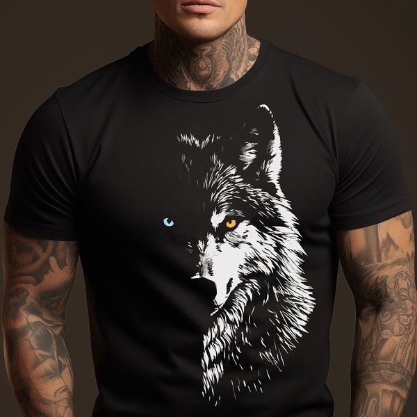 Mens Wolf Tshirts - Etsy