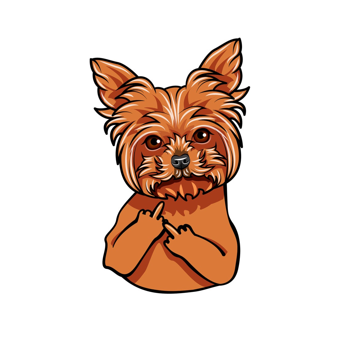 Griffon Dog With The Middle Finger Funny Pocket T-shirt Dog | Etsy