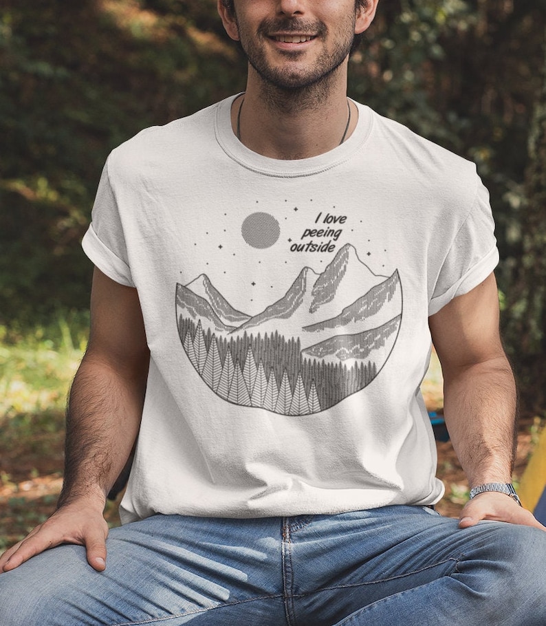 Mens I Love Peeing Outside T Shirt Funny Sarcastic Camping Hiking Humor ...