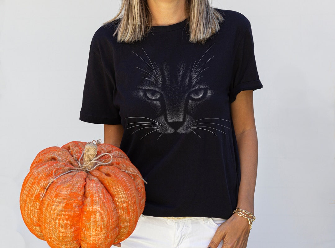 Funny Cat Shirts for Women Vintage Retro Graphic T-shirt 3D Sketch Cat ...