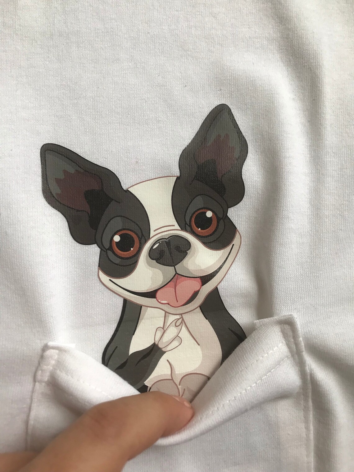 Boston Terrier Middle Finger Pocket T-shirt - Funny Dog Tee - Etsy