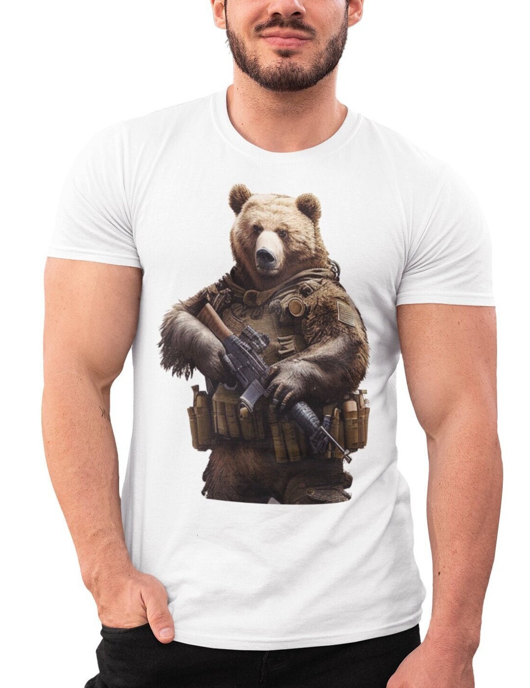 Men's Pro Gun T-shirt Right to Bear Arms USA Patriotic T-shirt Military ...