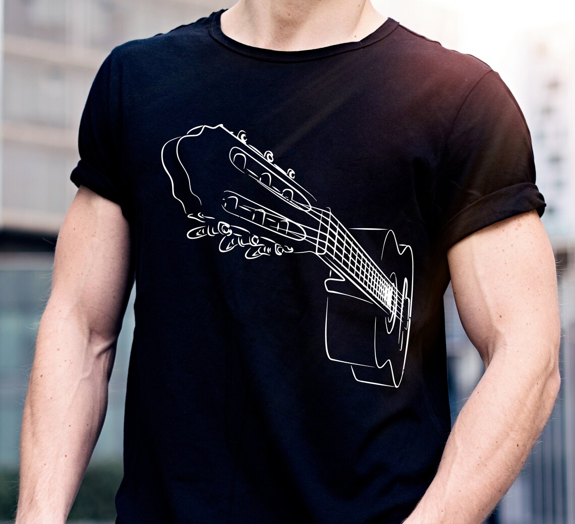 Acoustic Guitar T-shirt, Vintage Style Musician Tee - Etsy