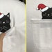 Santa Cat Middle Finger Pocket T-shirt - Funny Christmas Gift - Etsy