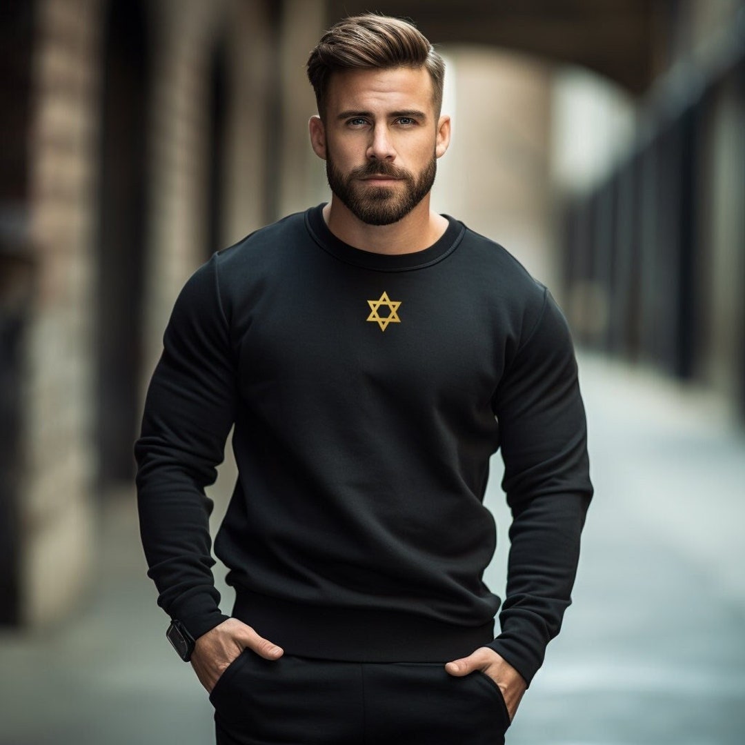 Israel Sweatshirt, Israeli Coat of Arm Sweater, Golden Star of David ...