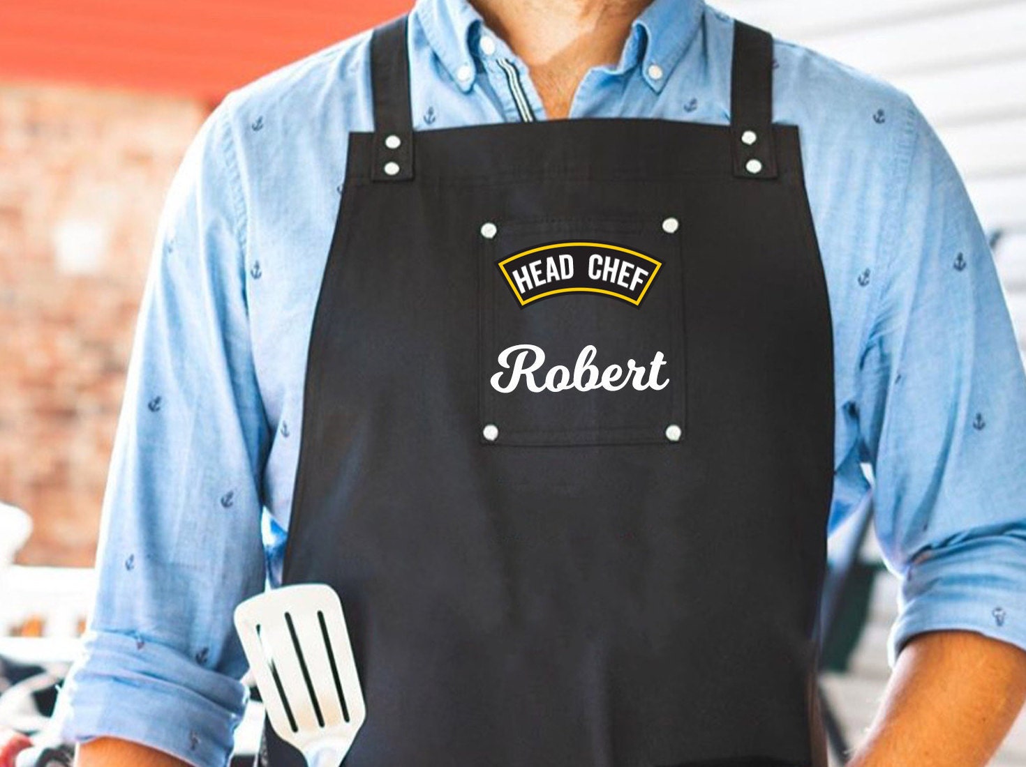 Professional Grade Chef Apron, Name Logo Head Chef Apron, Personalised ...