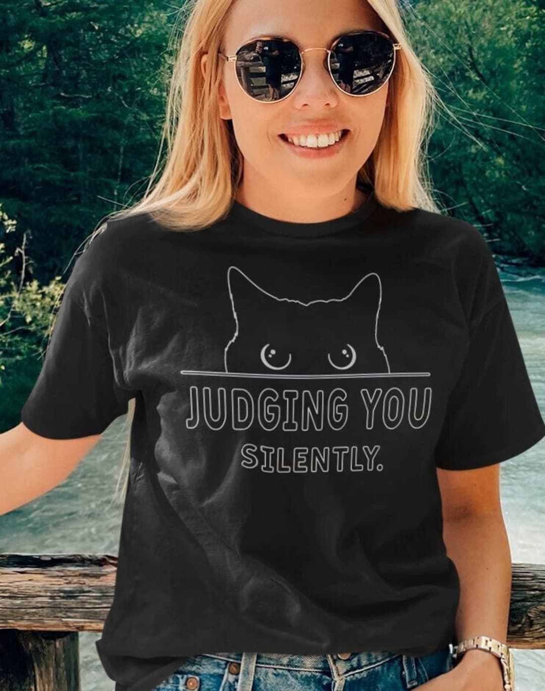 Judging You Silently Humor Sarcastic Funny Cute Graphic Humorous Gift ...