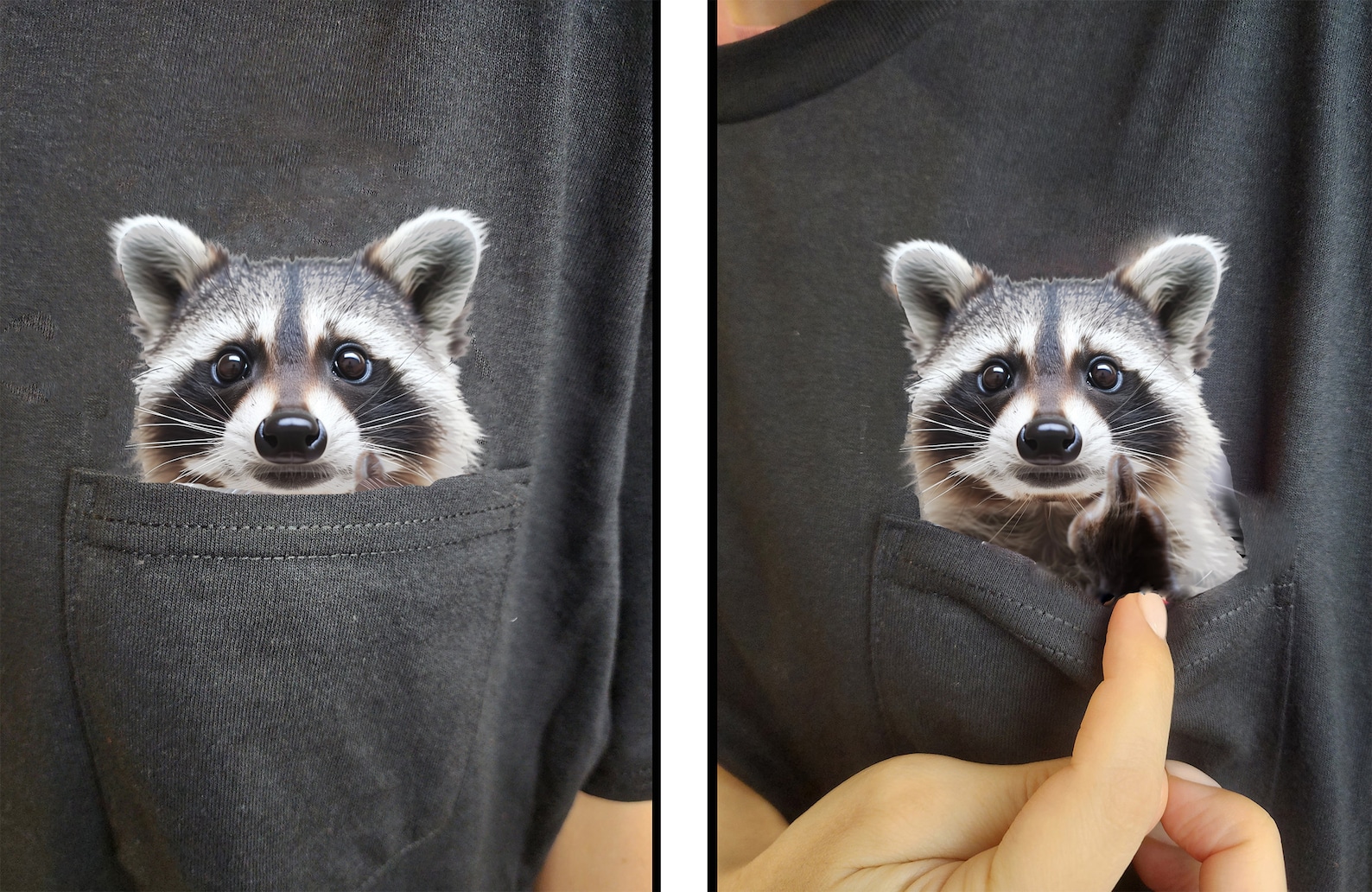 Humor Raccoon Hidden Middle Finger Pocket - Funny Raccoon Print ...