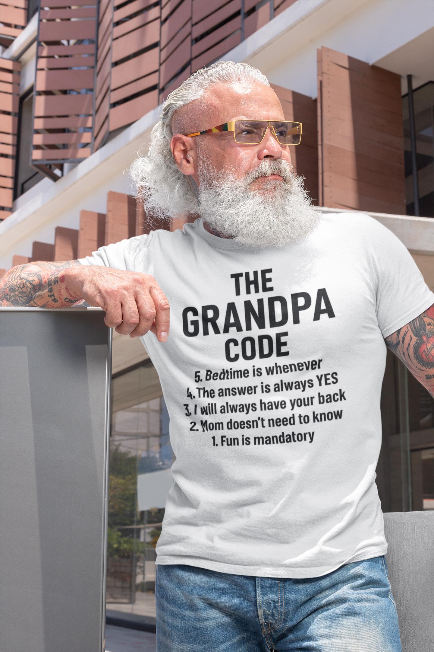 Grandpa Code T-shirt – Funny Rules Tee for Grandfathers – Humor Graphic ...