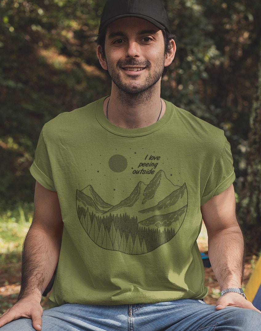 Mens I Love Peeing Outside T Shirt Funny Sarcastic Camping Hiking Humor ...