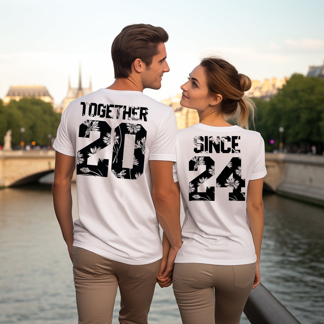Personalized 'together Since' Matching Couple T-shirts - Custom ...