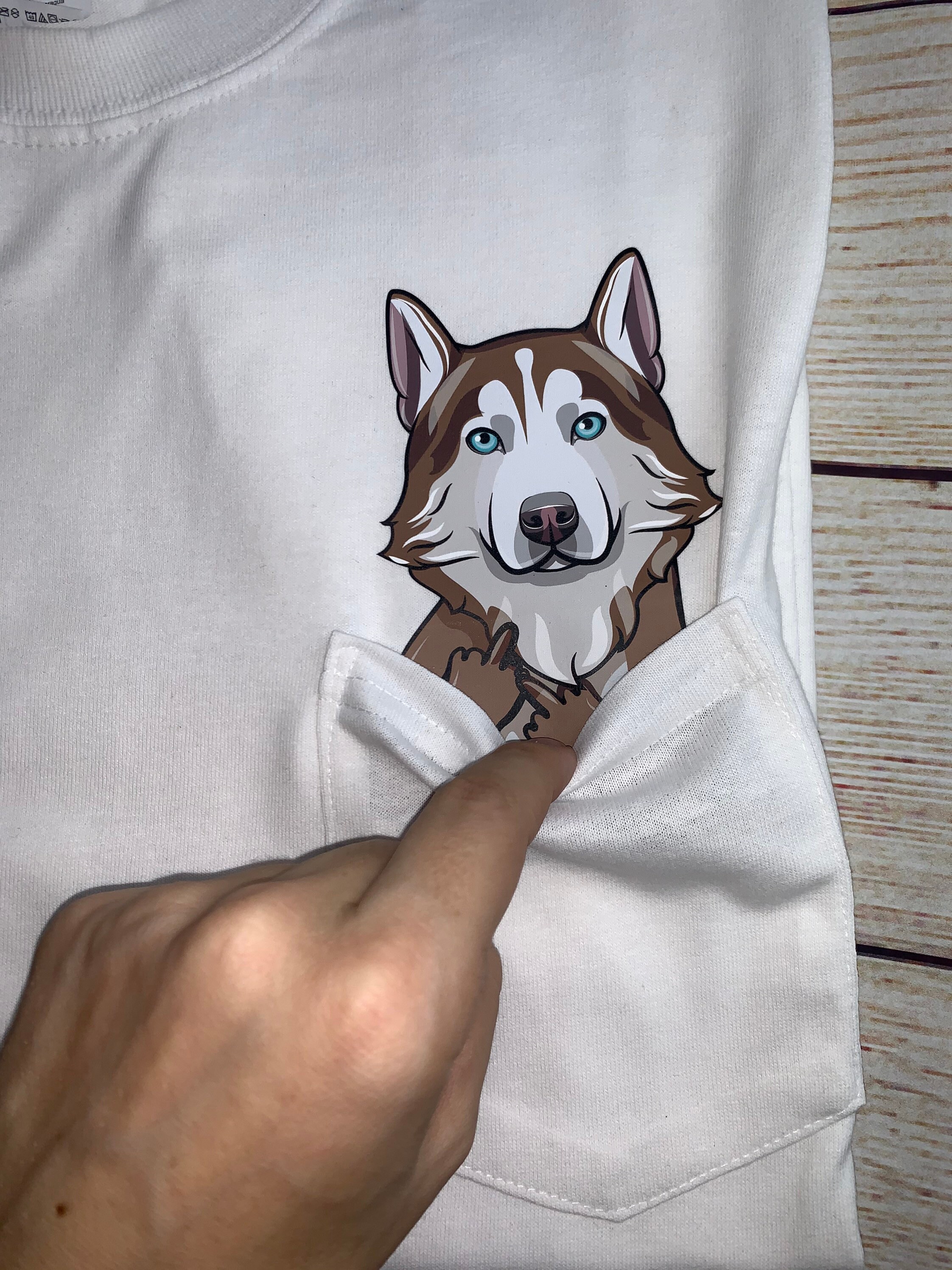 Husky Middle Finger Funny Gift Ideas Pocket T-shirt Pocket - Etsy
