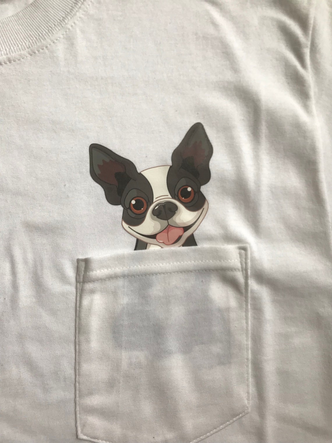 Boston Terrier Middle Finger Pocket T-shirt - Funny Dog Tee - Etsy