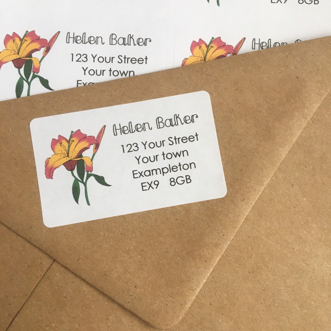 Lily Personalised Address Labels 42 Custom Self Adhesive - Etsy