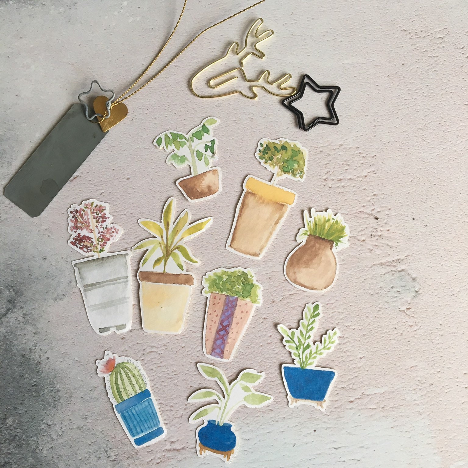 Cute Pot Plant Sticker Set for Planners Bible Journaling - Etsy