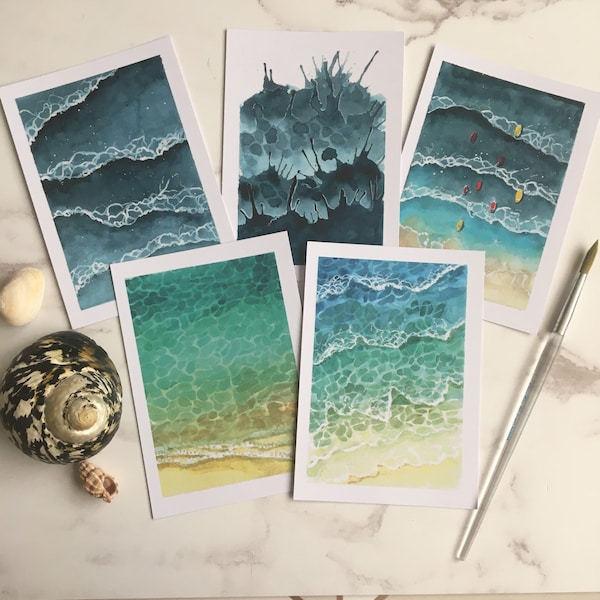 Watercolor Postcards - Etsy