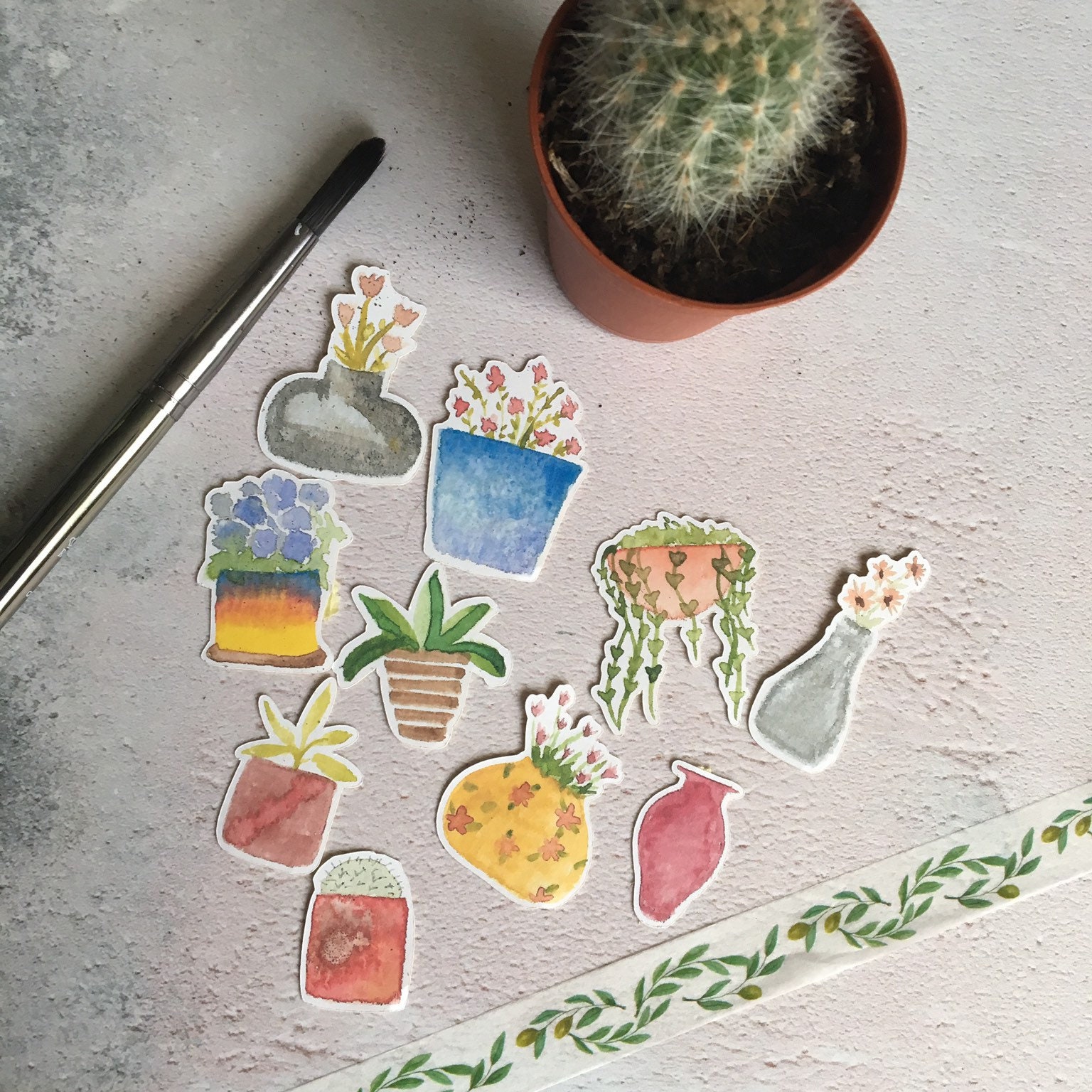 Cute Pot Plant Sticker Set for Planners Bible Journaling - Etsy