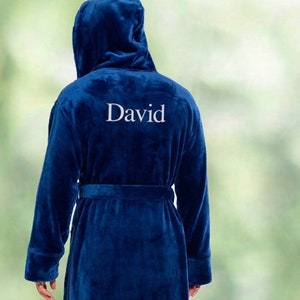 Custom Robes Hooded, Customized Bathrobes, Fleece Warm Kimono, Winter ...