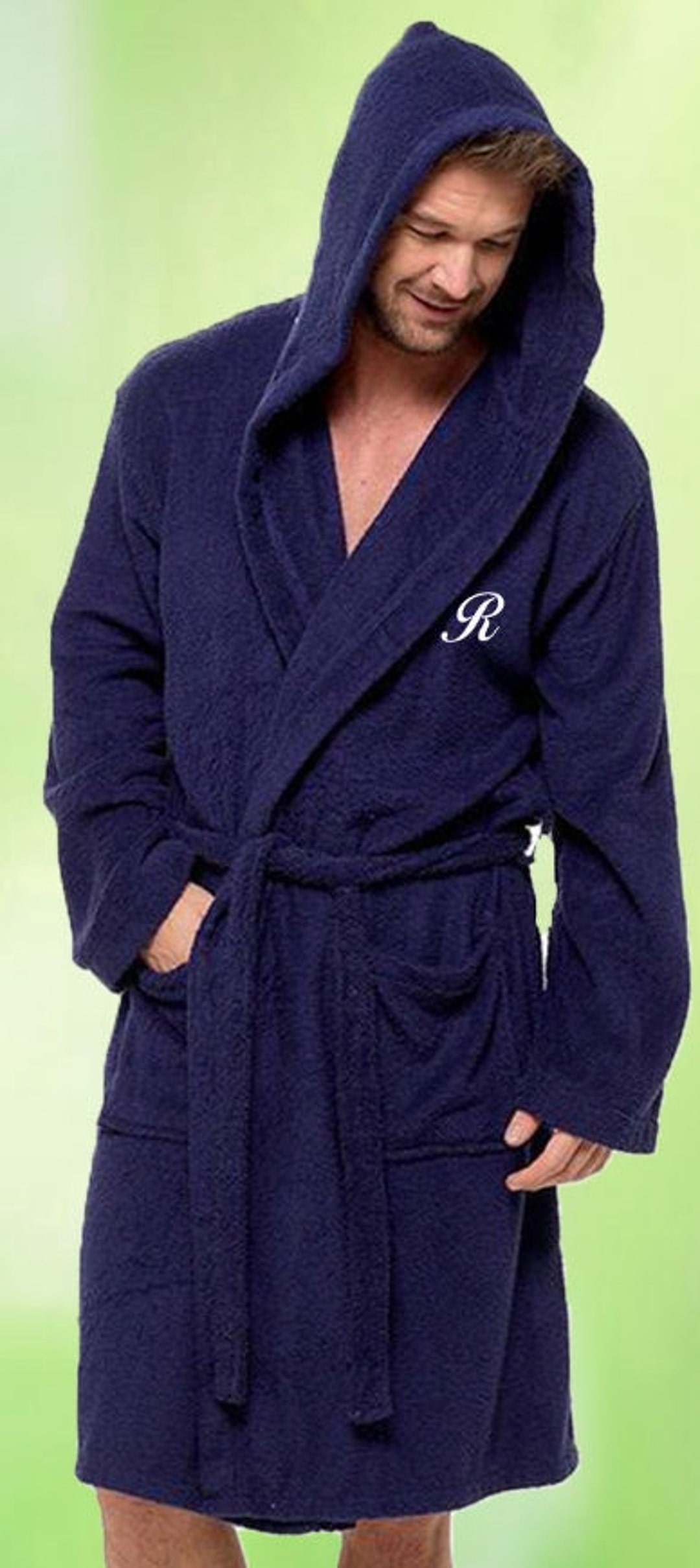 Best Dad Gift Birthday Mens Bathrobe With Name Hooded Robes for Men ...