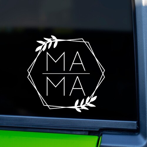 Mama Car Decal Mama Hexagon Leaf Decal Car Decals for - Etsy