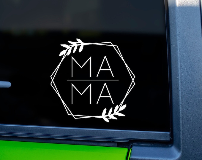 Mama Car Decal | Mama Hexagon Leaf Decal | Car Decals for Women | New ...