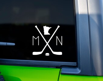 Minnesota Hockey Emblem Round Retro MN Decal Sticker - Etsy