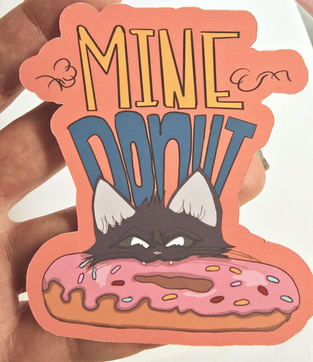 Vinyl Sticker: Mine Donut Cat Sticker - Etsy