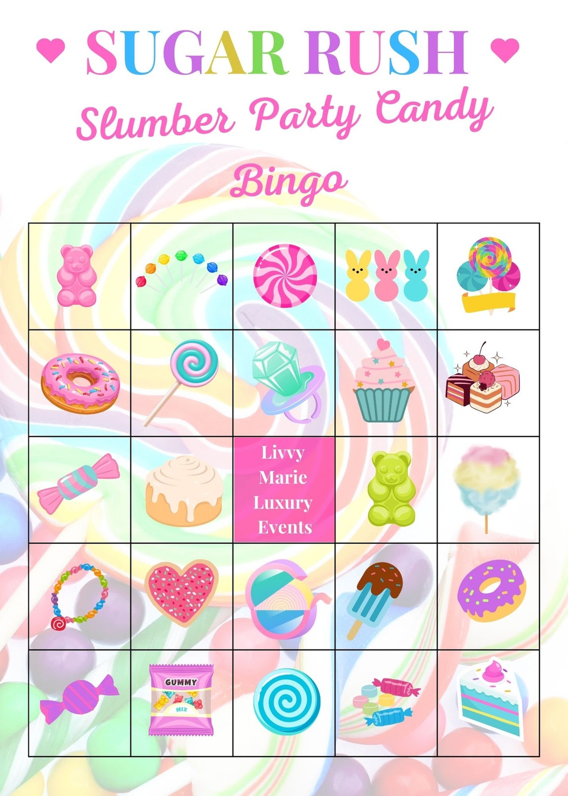 Sleepover Game Sheets Sugar Rush Theme - Etsy