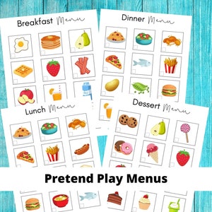 Pretend Play Menus, Instant Download - Etsy