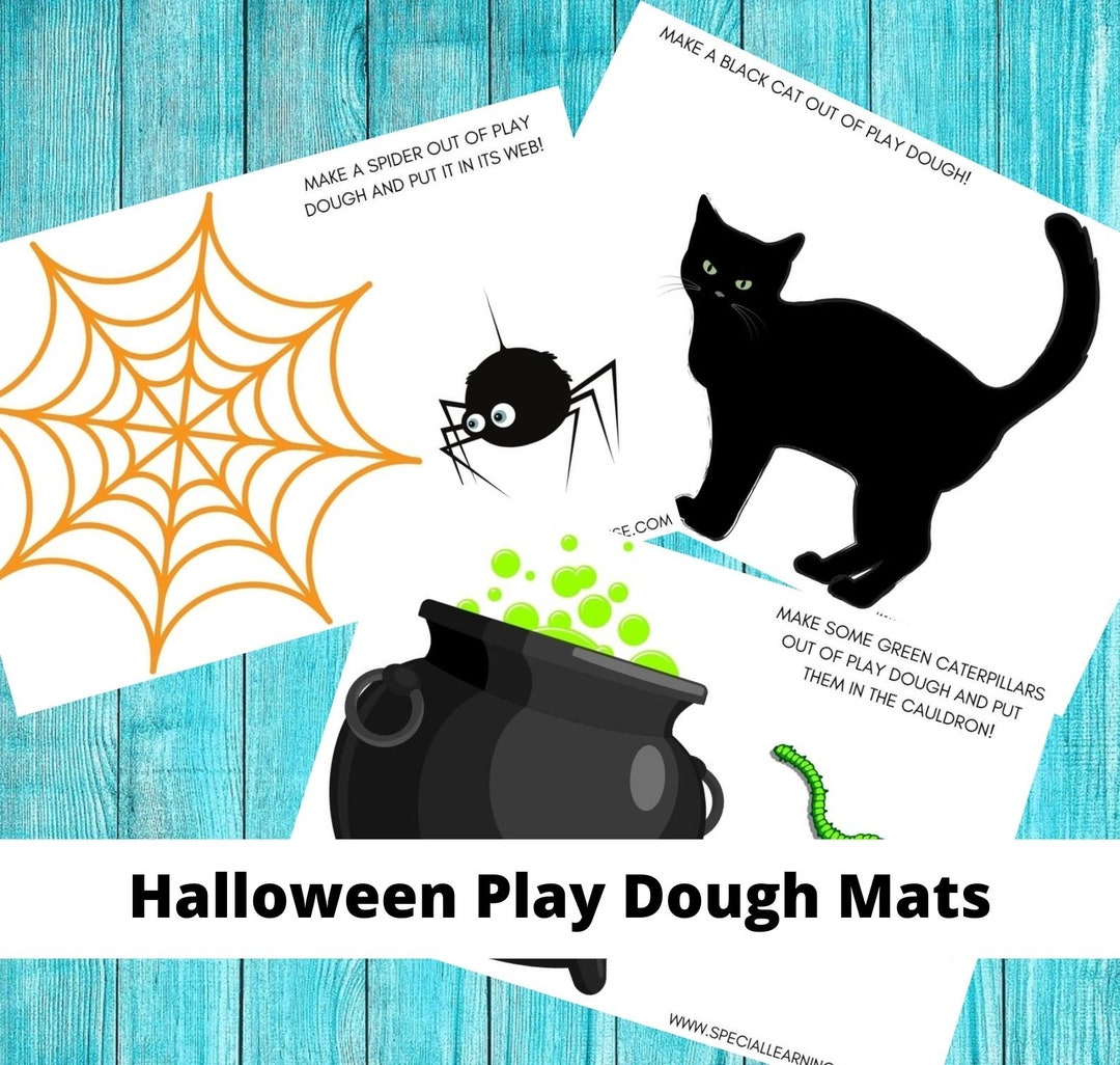 3 Halloween Play Dough Mats, Autism, Speech Delay, Communication ...