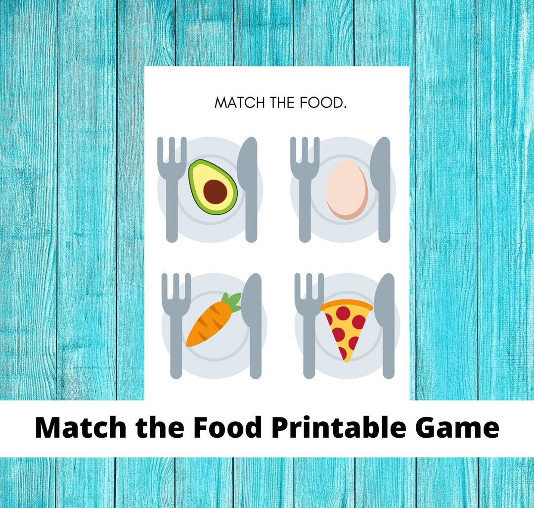 Buy Printable Match the Food Game, Autism, Speech Delay, Communication ...