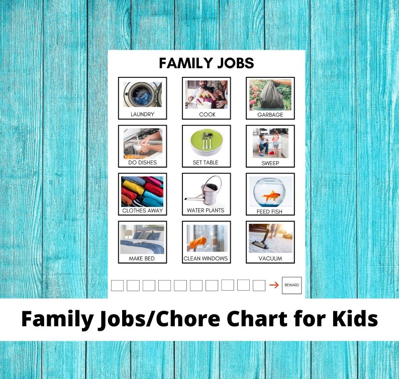 Family Jobs Chore Chart for Kids - Etsy
