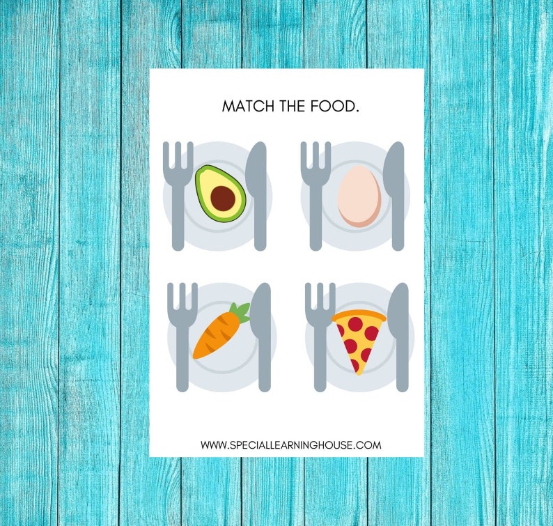 Printable Match the Food Game, Autism, Speech Delay, Communication ...