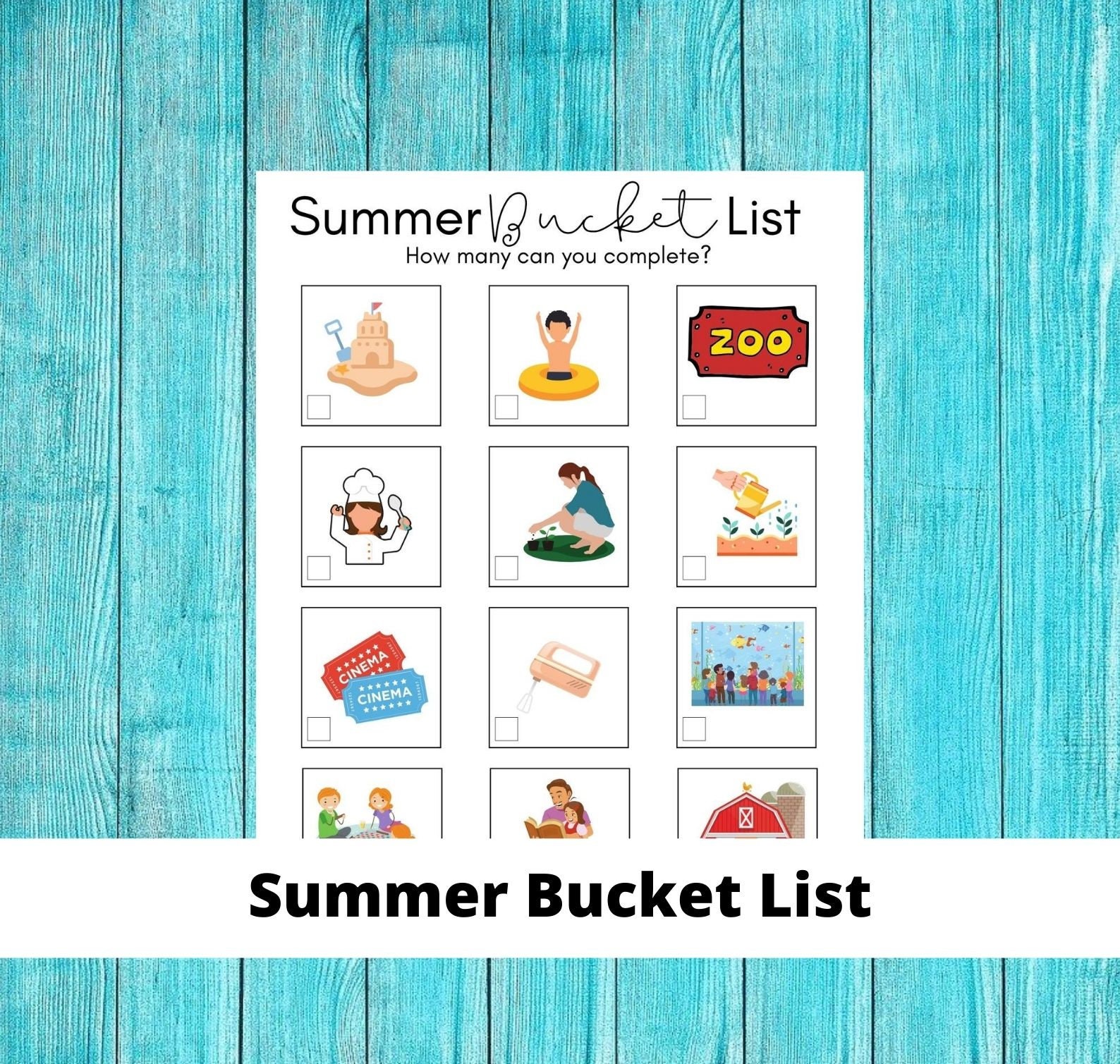 Printable Summer Bucket List for Kids, ABA Therapy, Autism ...