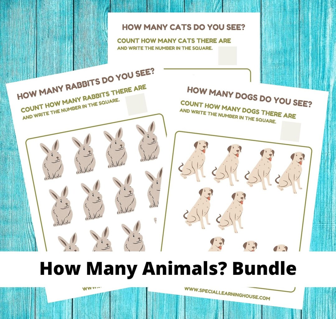 Printable Animal Worksheets for Kids, Autism, Speech Delay ...