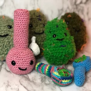 Cute Crocheted Weed Nugs Weed Nug Buddies Shelfie Decor - Etsy