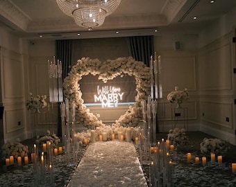 Floral Heart Arch Marry Me Proposal Decor in London - Etsy UK