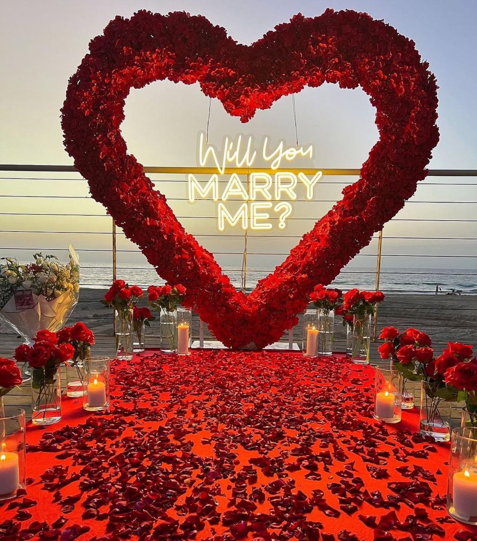 Floral Heart Arch Marry Me Proposal Decor in London - Etsy UK