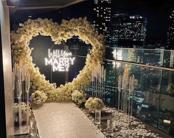 Floral Heart Arch Marry Me Proposal Decor in London *hire* - Etsy UK
