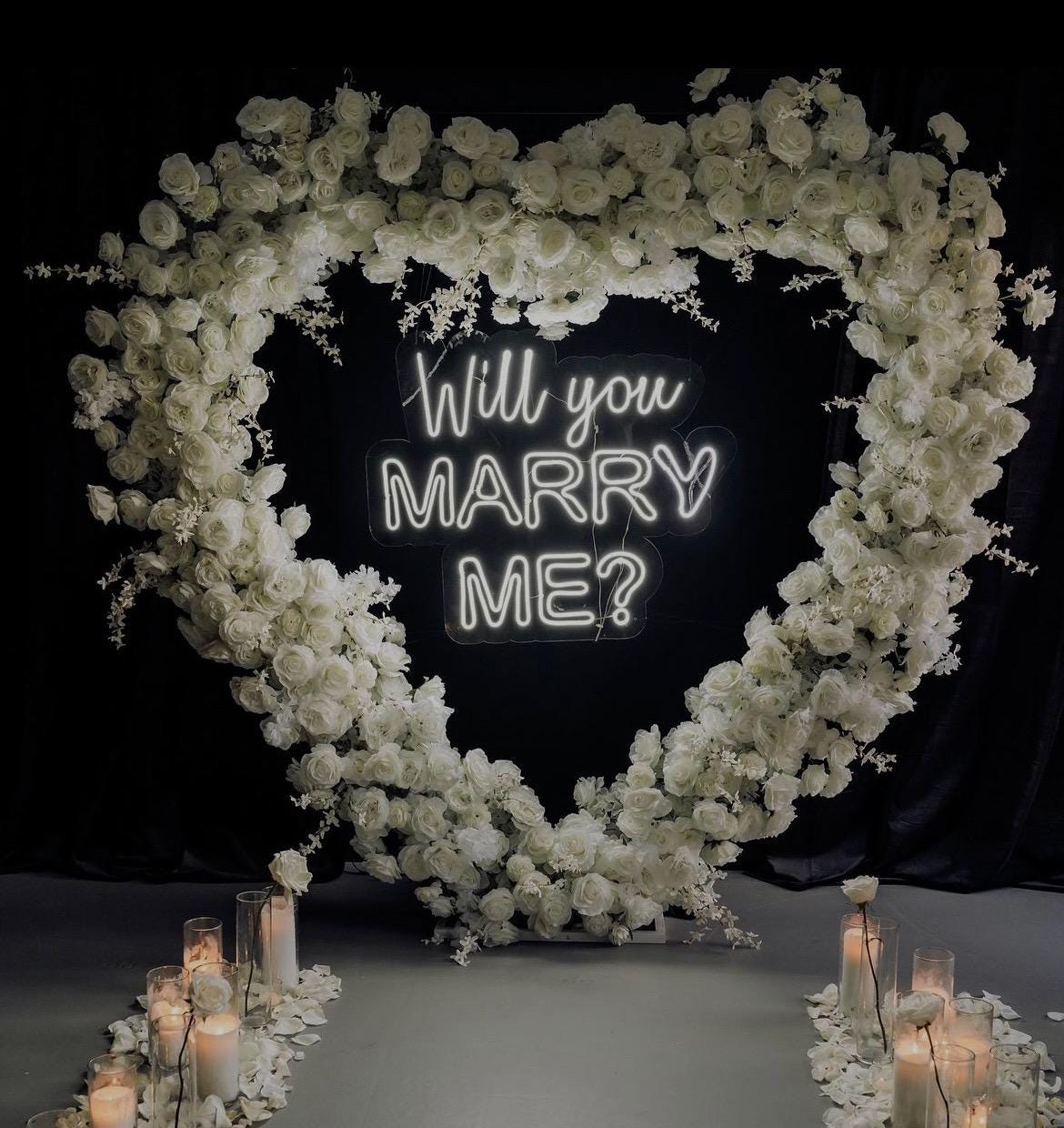 Floral Heart Arch Marry Me Proposal Decor in London - Etsy UK