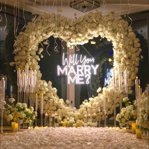 Floral Heart Arch Marry Me Proposal Decor in London *hire* - Etsy UK