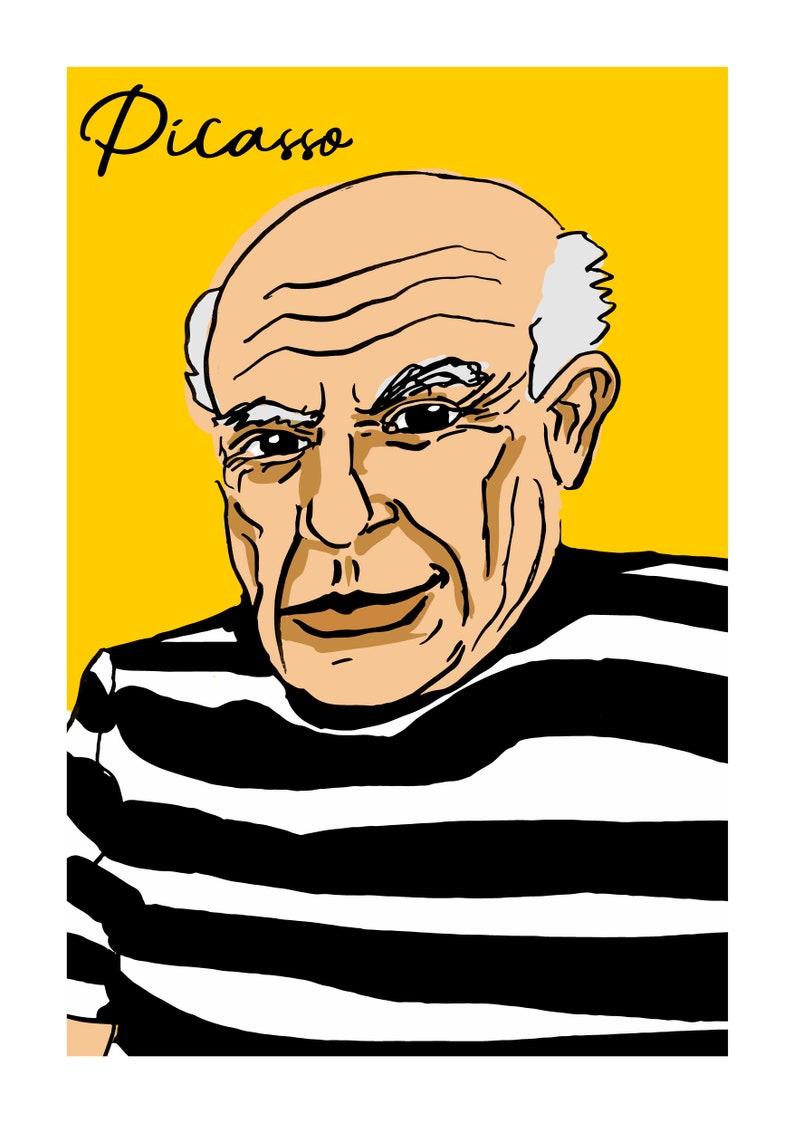Pablo Picasso Portrait. Famous Character Posters. Digital - Etsy
