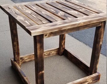 Burnt wood table | Etsy