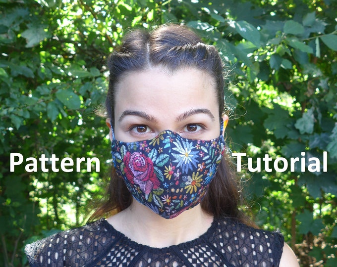 Face Mask PDF Pattern & Tutorial, 3 Sizes - Etsy